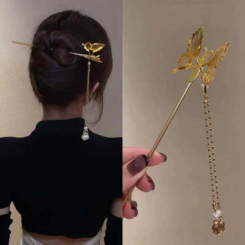 Buy New Butterfly Tassel Hairpin Wings Can Dance Butterfly Hairpin ...