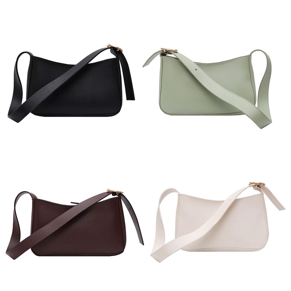 Women Leather Shoulder Totes Bags Solid Color PU Retro Travel Lady ...