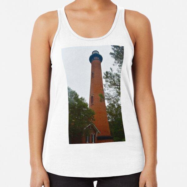 Buy Currituck Lighthouse Printed White Women'S Sport Tank Top at ...
