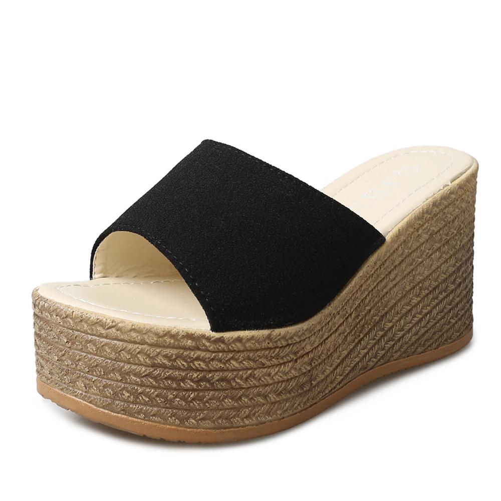 Fashion Women Shoes Wedge Slippers Platform Espadrille Wedge Sandals ...