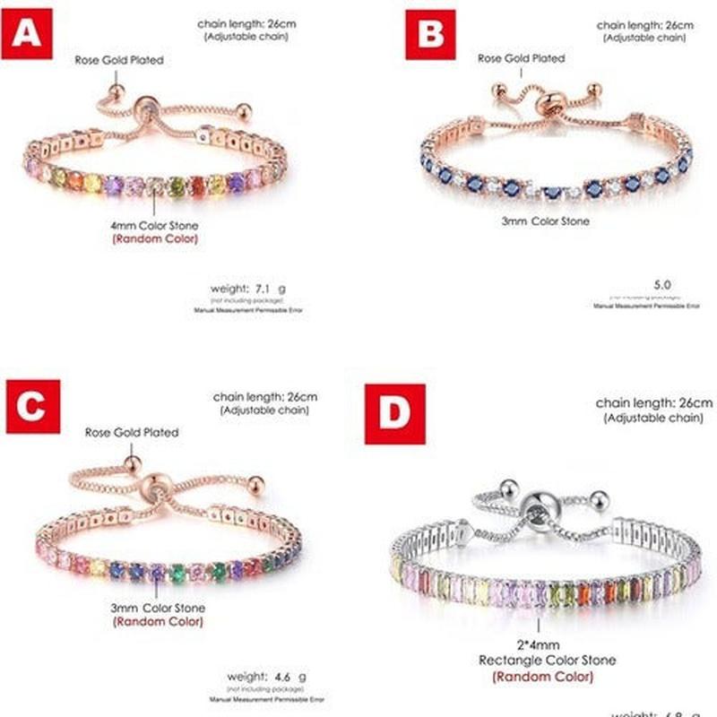 Cheap Charming Multicolor Rainbow Bracelet Women Rose Gold Color ...