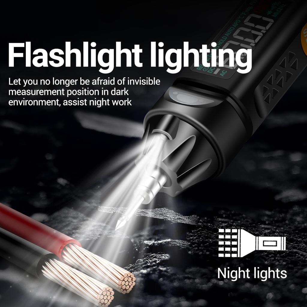 Aneng A3009 Mini Pen Multimeter with Voice Broadcast 6000 Counts Voltmeter VA Reverse LCD ...