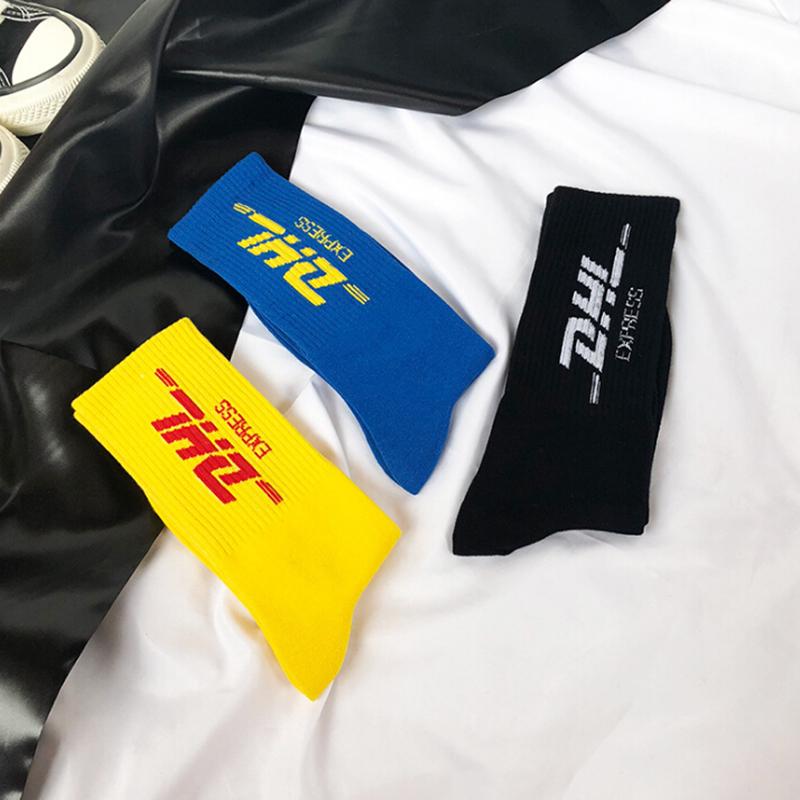 1 Pair Men Women Cotton Socks Street Dhl Personality Skateboard Socks ...
