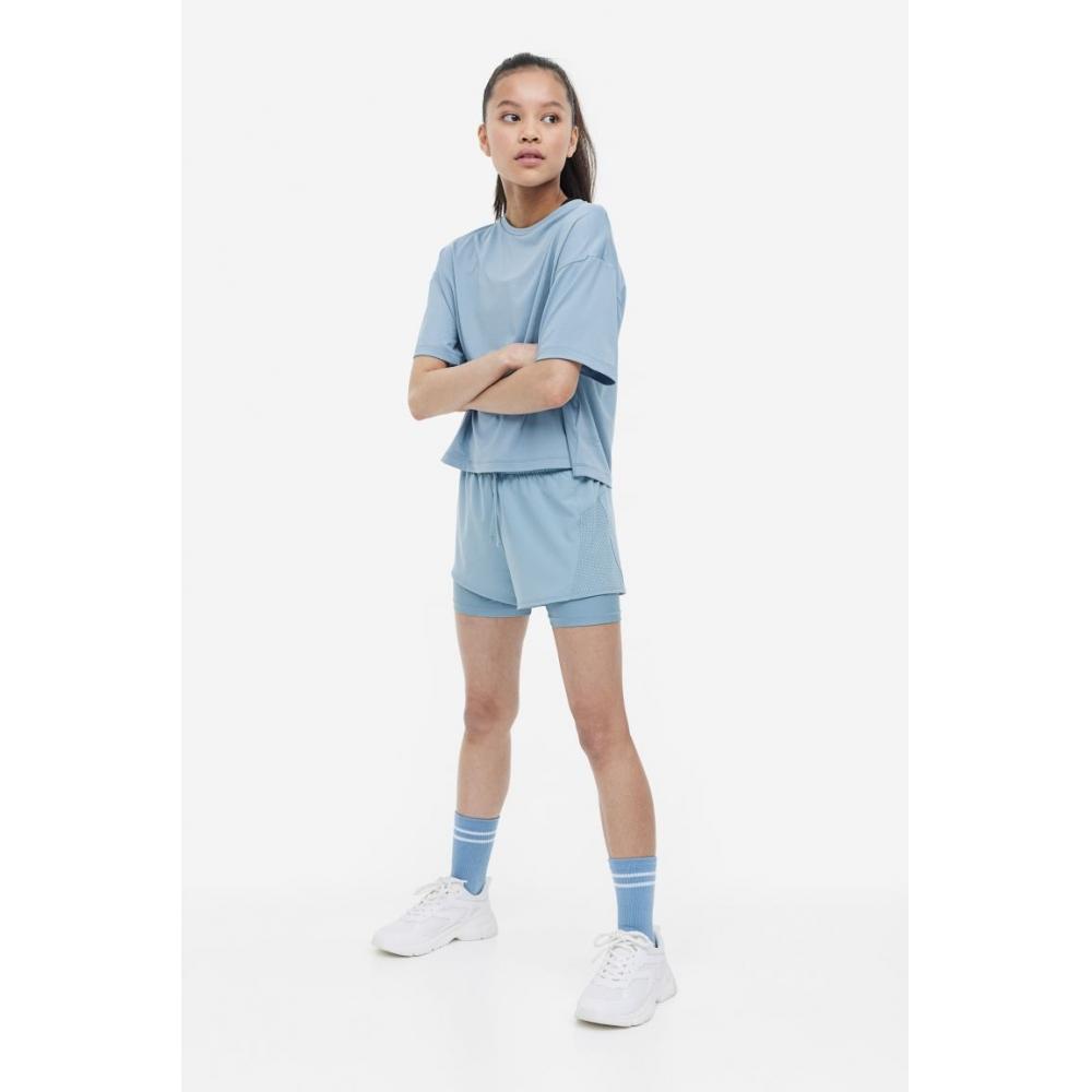 Cheap H&M DryMove Sport Top Light Blue | Joom