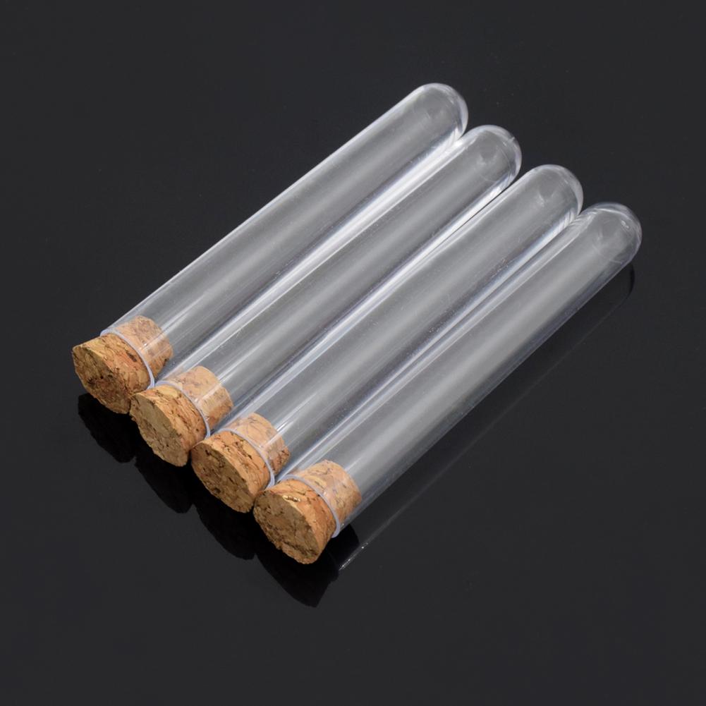 Buy 20Pcs Test Tube Hard Plastic With Cork Stopper Sample Vial Party ...