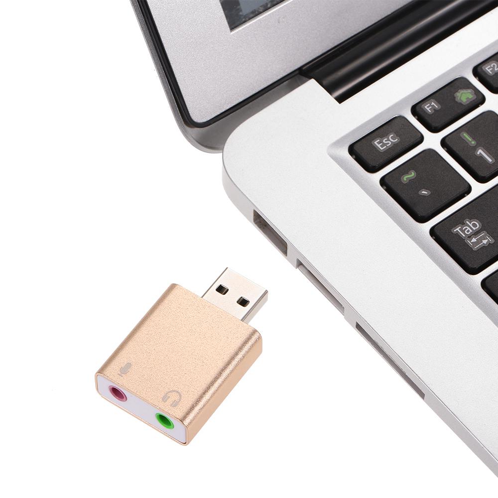USB To 3D Audio External USB Sound Card UVirtual 7.1 Microphone 3.5mm ...