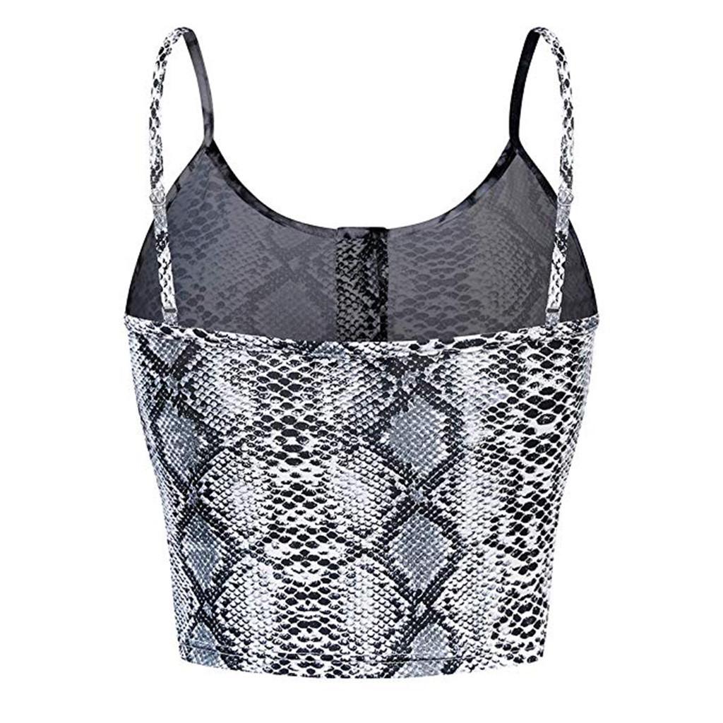 Buy Womens Sleeveless O-neck Button Up Snake Tattoo Print Vest Cami ...