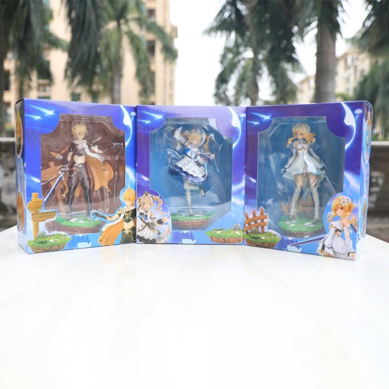 Buy 20CM Anime Genshin Impact Aether Lumine Barbara PVC Anime Figure ...