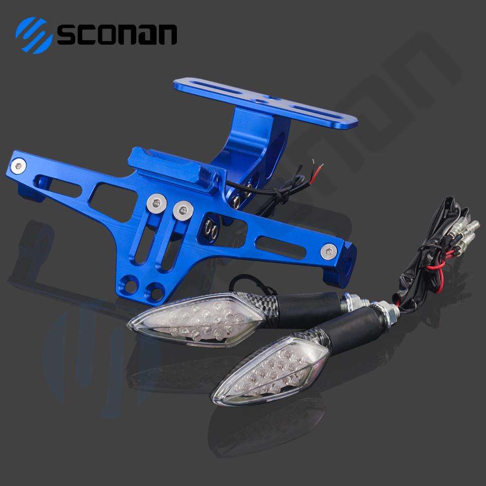 Cheap Motorcycle Rear License Plate Mount Holder and Turn Signal Lights ...