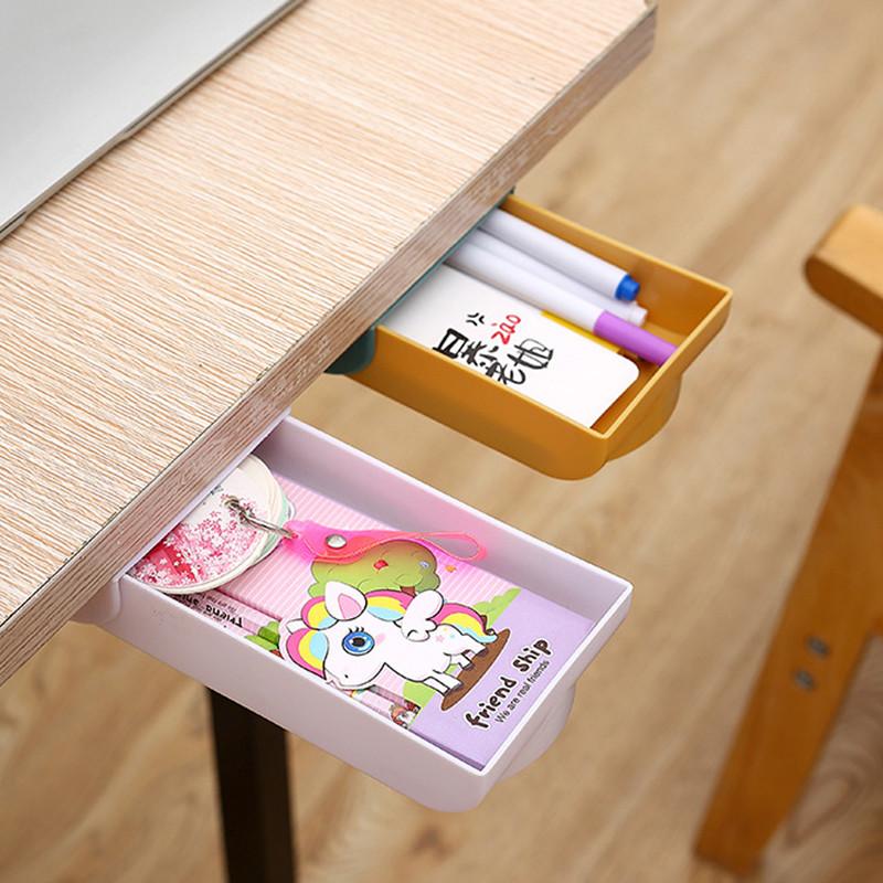 Buy Creative Desk Stick Storage Box Drawer Storage Box Under The Desk ...