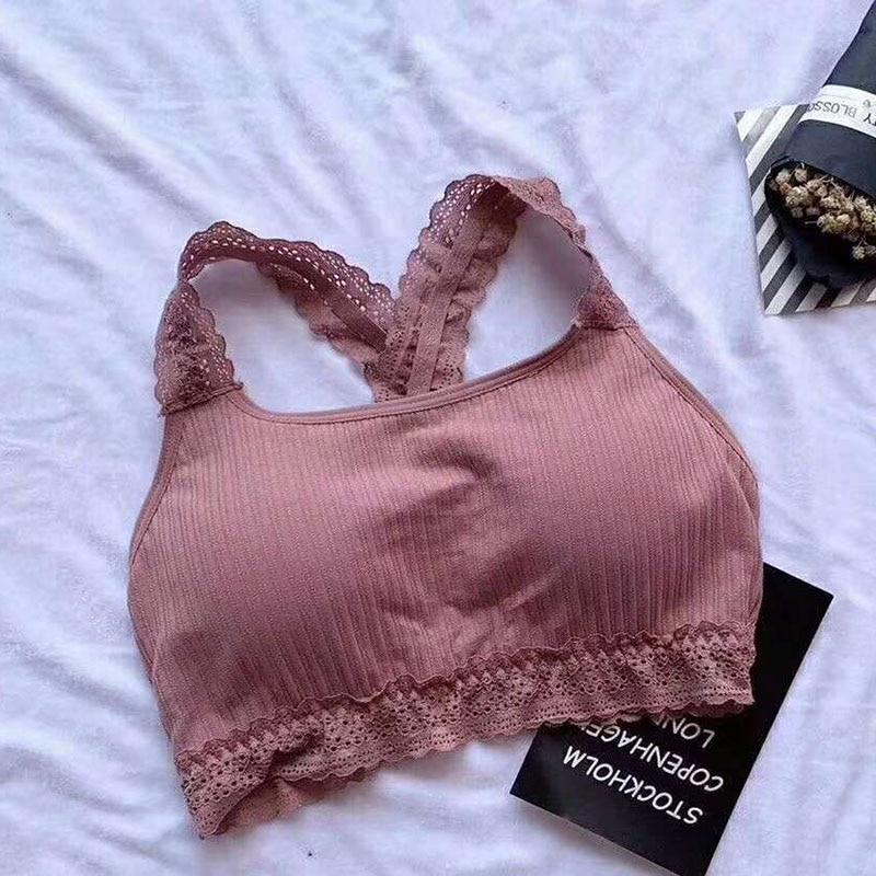 Buy Women Sexy Bra Back Cross Lace Side Beauty Back Seamless 1PC ...