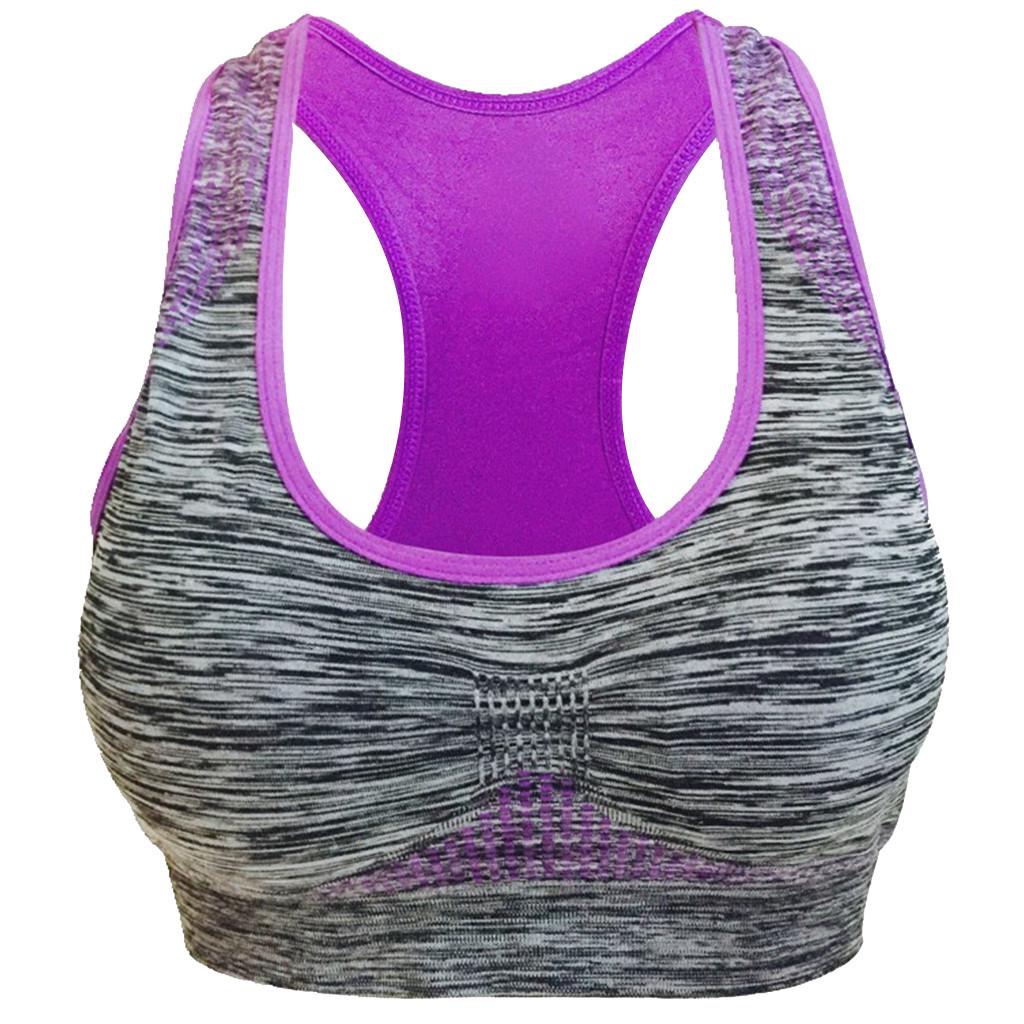 Buy Women Seamless Sports Bra High Impact Pocket Yoga Bra Zero-binding ...