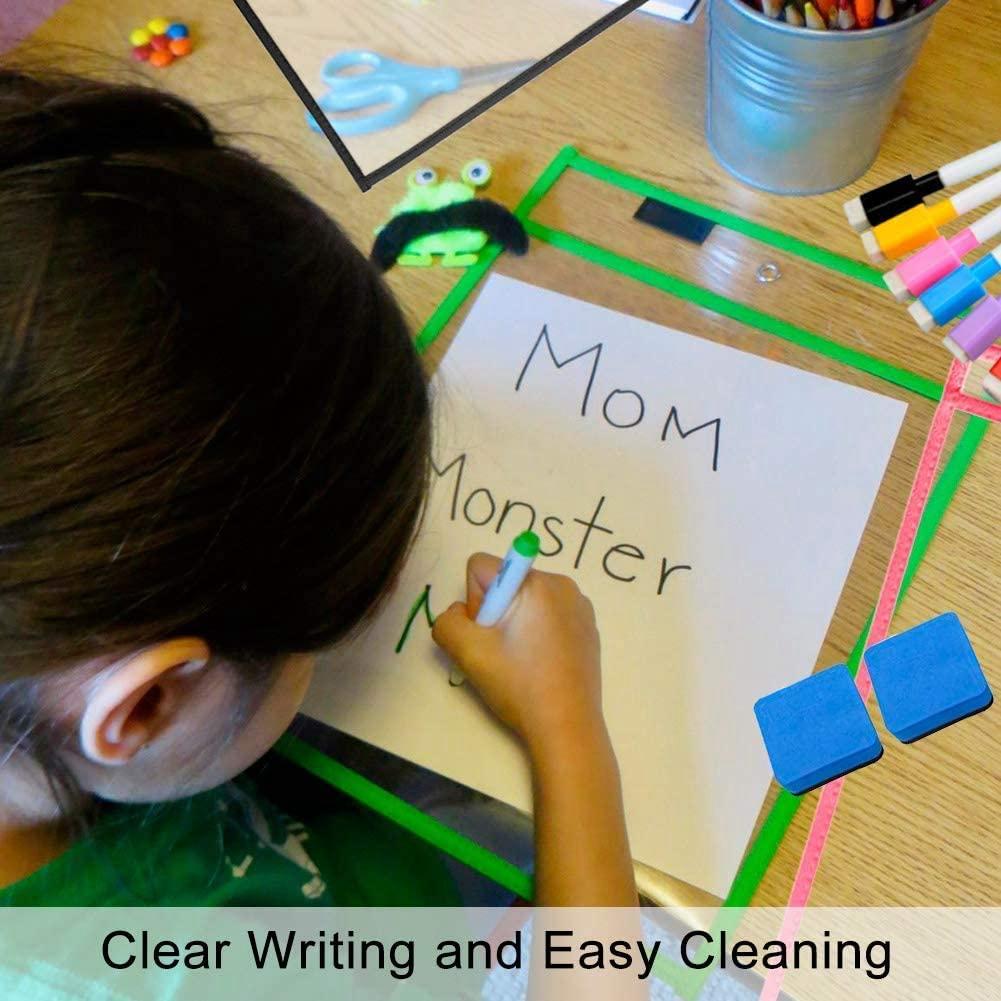 Dry Erase Pockets Sleeves, (10 Pack) A4 Paper Job Ticket Holders ...