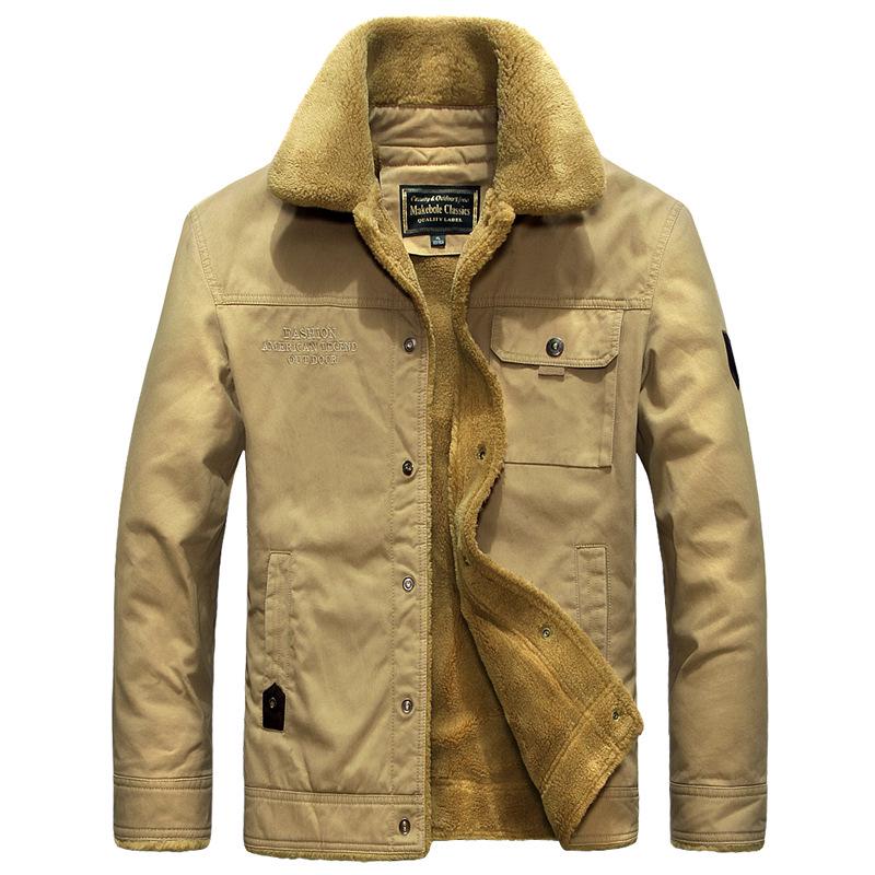 Autumn and Winter Men's Thickening Wool Collar Jacket Coat L-5XL ...