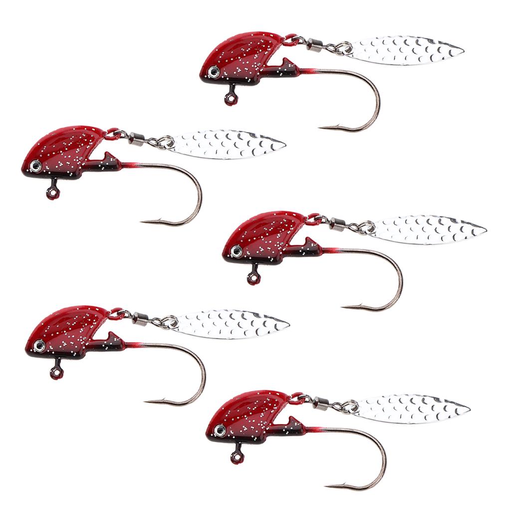 Buy 5 Pieces Fishing Jig Lure Freshwater Saltwater Bait Hook Tackle Red ...