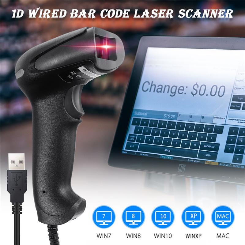 USB Automatic Laser Scan Barcode Scanner Handled Bar Code Reader Black ...