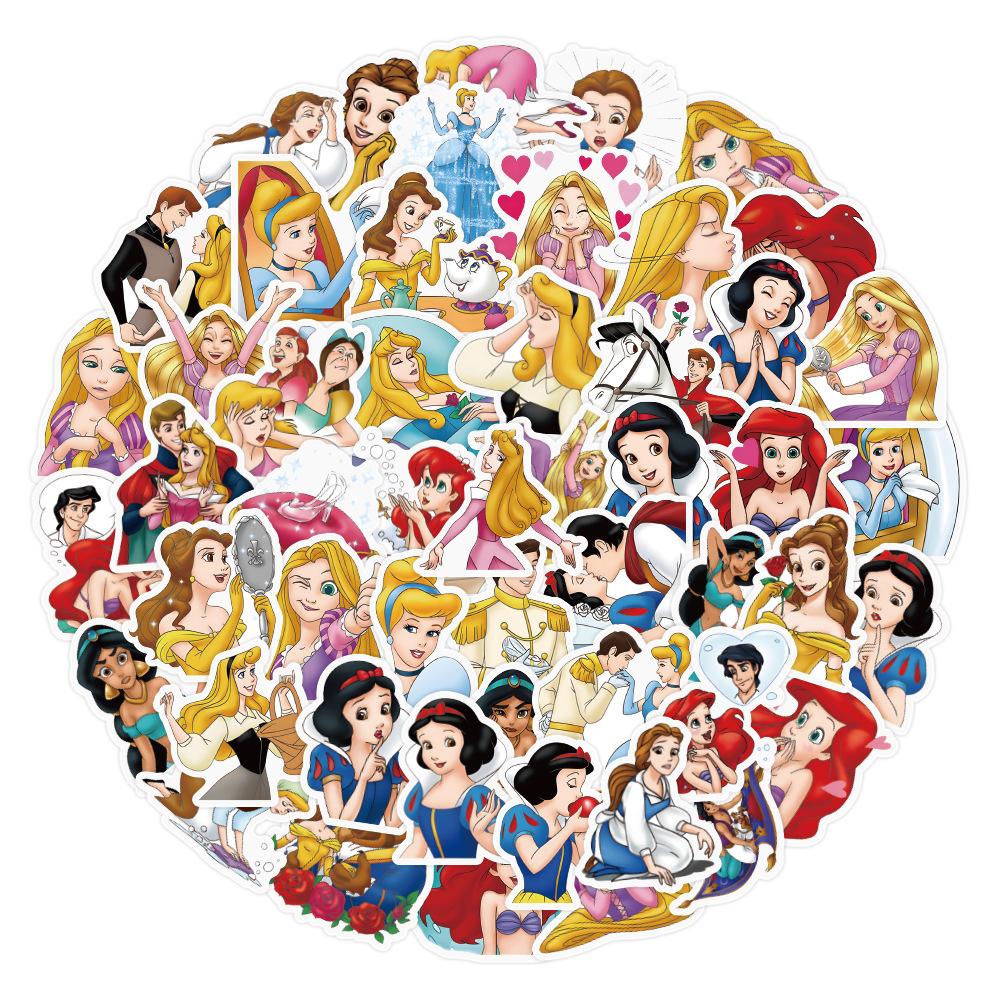 Buy 30/50Pcs Disney Princess Cinderella Ariel Belle Jasmine Stickers ...