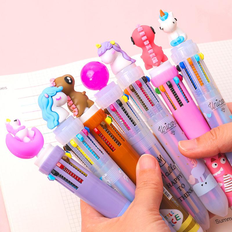 Cheap Creative Cartoon 10-color Ballpoint Pen Student Cute Signature ...