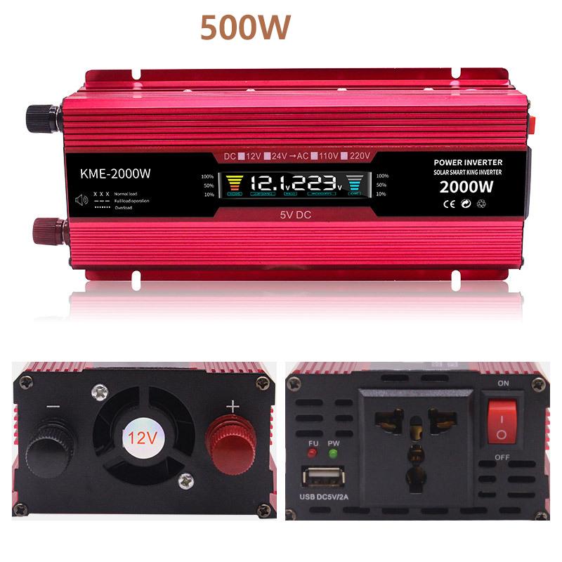 Buy Pure Sine Wave Inverter 500W/1200W/2000W Car Inverter DC 12v/24v To ...
