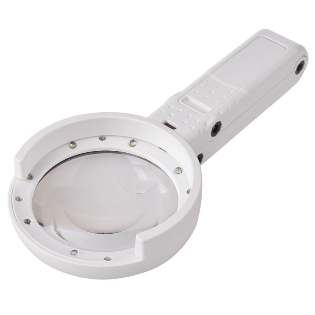 Folding 5X 10X Magnifier Illuminated Handheld Lens for Coins Stamps ...