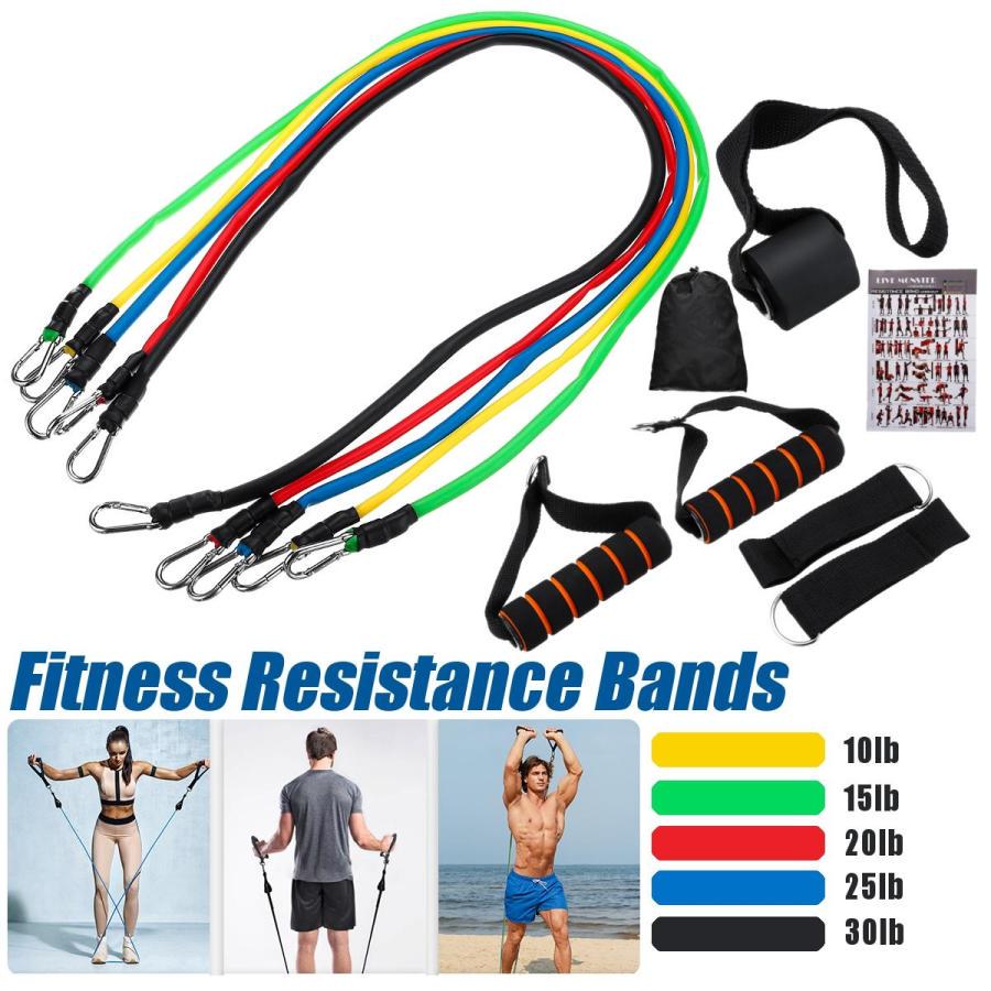 Buy In Stock 11pcs Home Workouts Handles Fitness Rope Set TPE Door ...