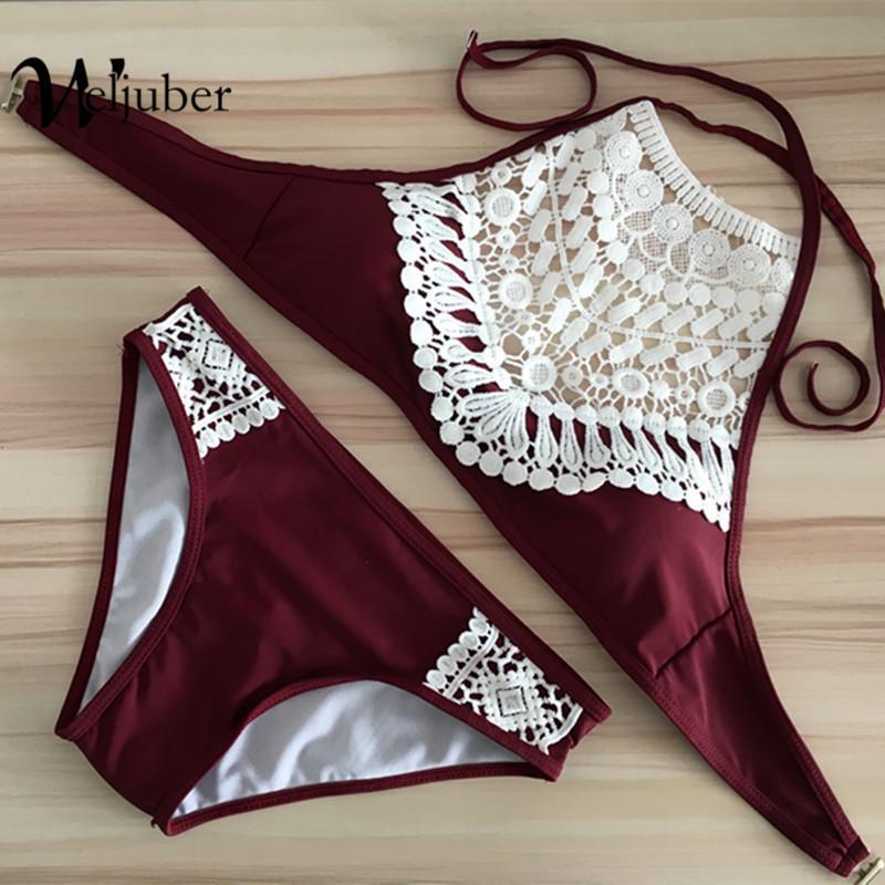 Fashion Summer Women Sexy Bikini Set lace Swimsuit Beachwear Bathing ...