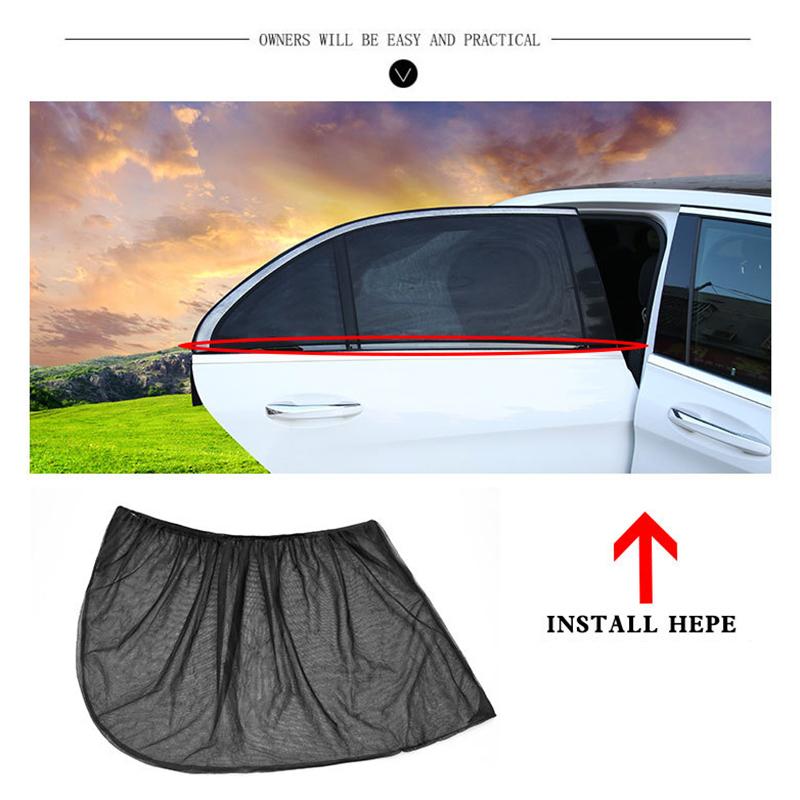 2 PCS Car Rear Window Net Yarn Sunscreen Insulation Window Sunshade ...