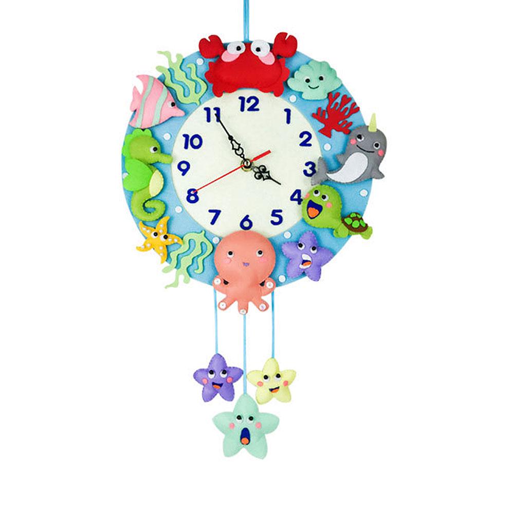 Buy DIY Toys Wall Clock Set Non-woven Handmade Fabric Home Hanging ...
