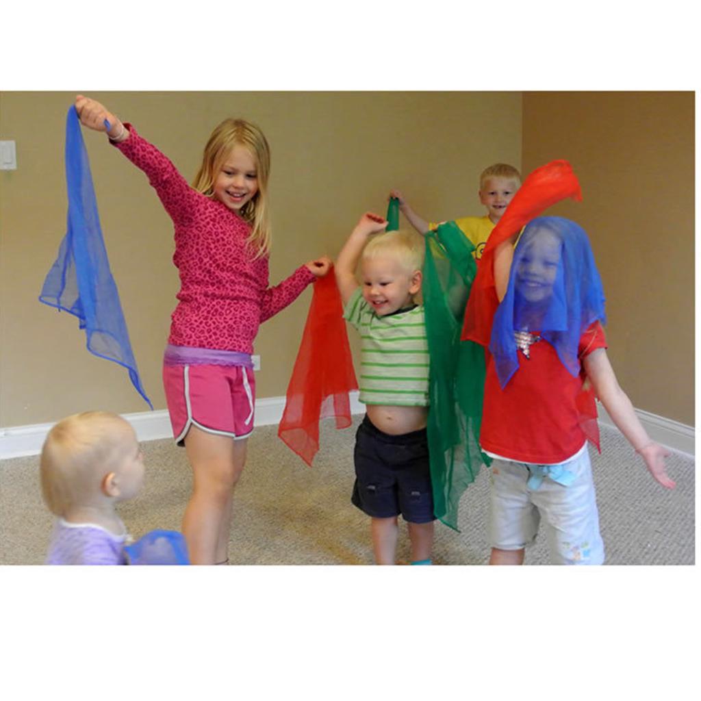 Buy 6Pcs Colorful Children's Game Scarves Square Dance Scarf Magic ...