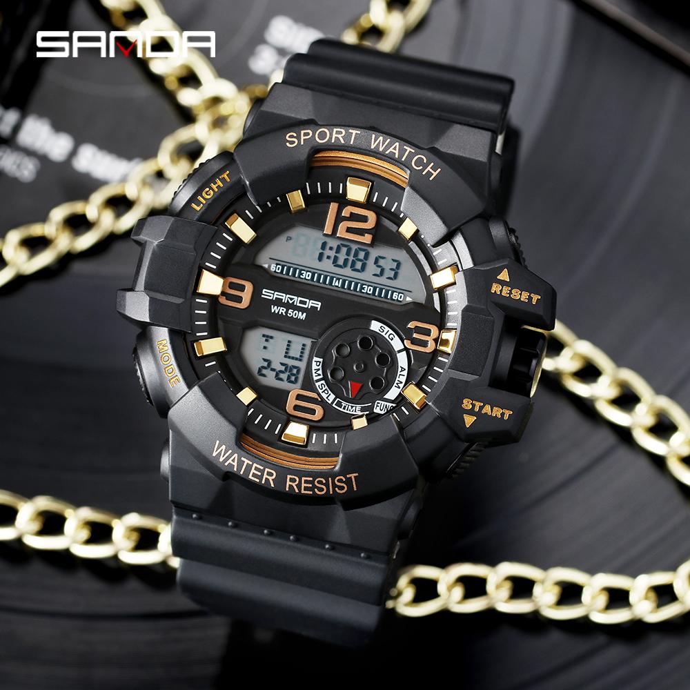 Buy SANDA Luxury Sports Watch Men Analog Digital Military LED ...