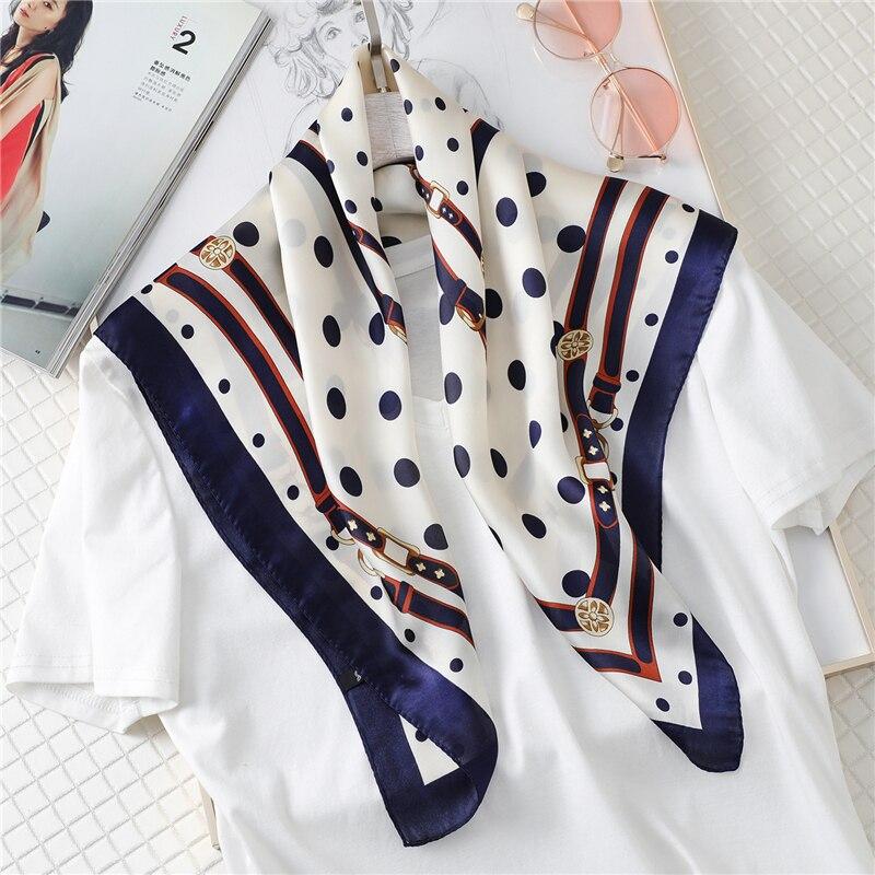 Buy Square Silk Hair Scarves Women Foulard Neck Shawls Lady Wraps ...