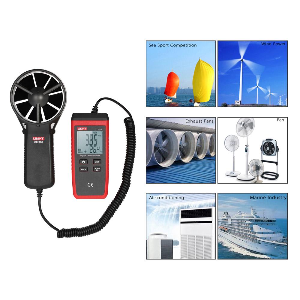 Buy UNI-T UT363S Mini LCD Digital Anemometer Handheld Wind Speed Meter ...