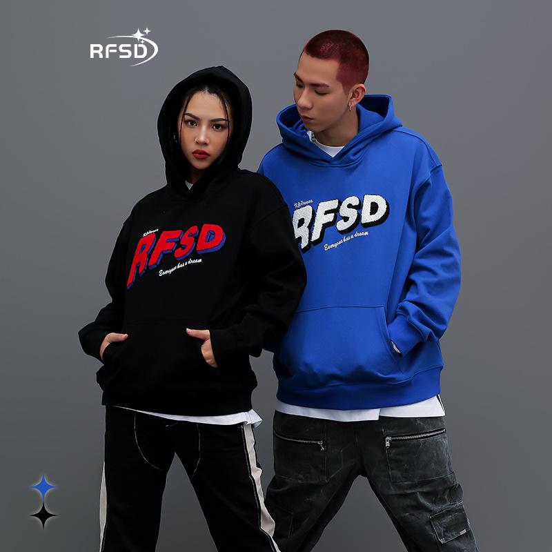 Rfsd Erkek Giyim |2022 Sonbahar Ve Kış Yeni Ürün Güzellik Nakış Kapüşonlu Kazak 380g Ağır Gevşek ...