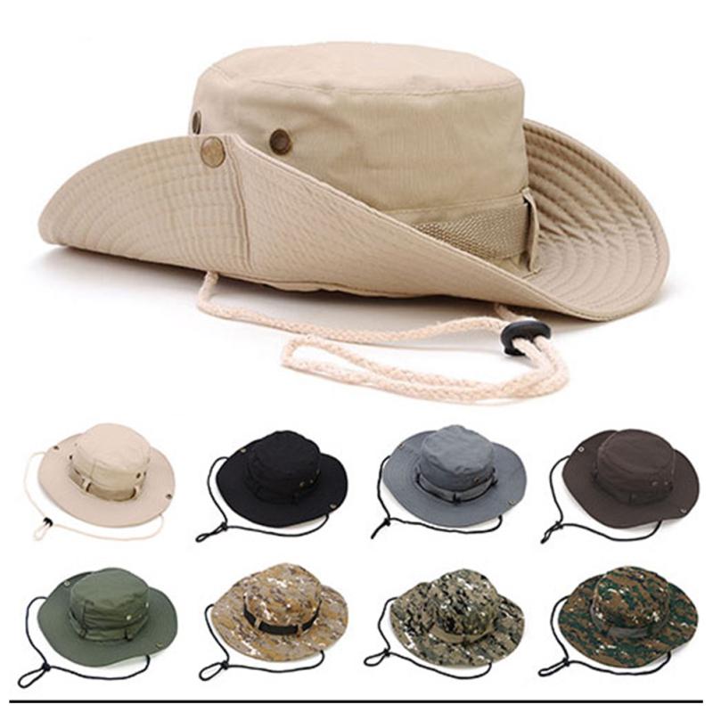 Buy Unisex Wide Brim Sun Hat Outdoor Summer UV Protection Sun Caps at ...