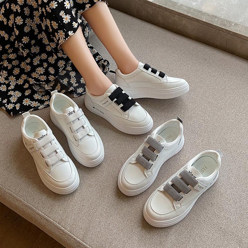 Cheap Couple'S Small White Shoes Board Shoes Velcro Slacks Casual ...
