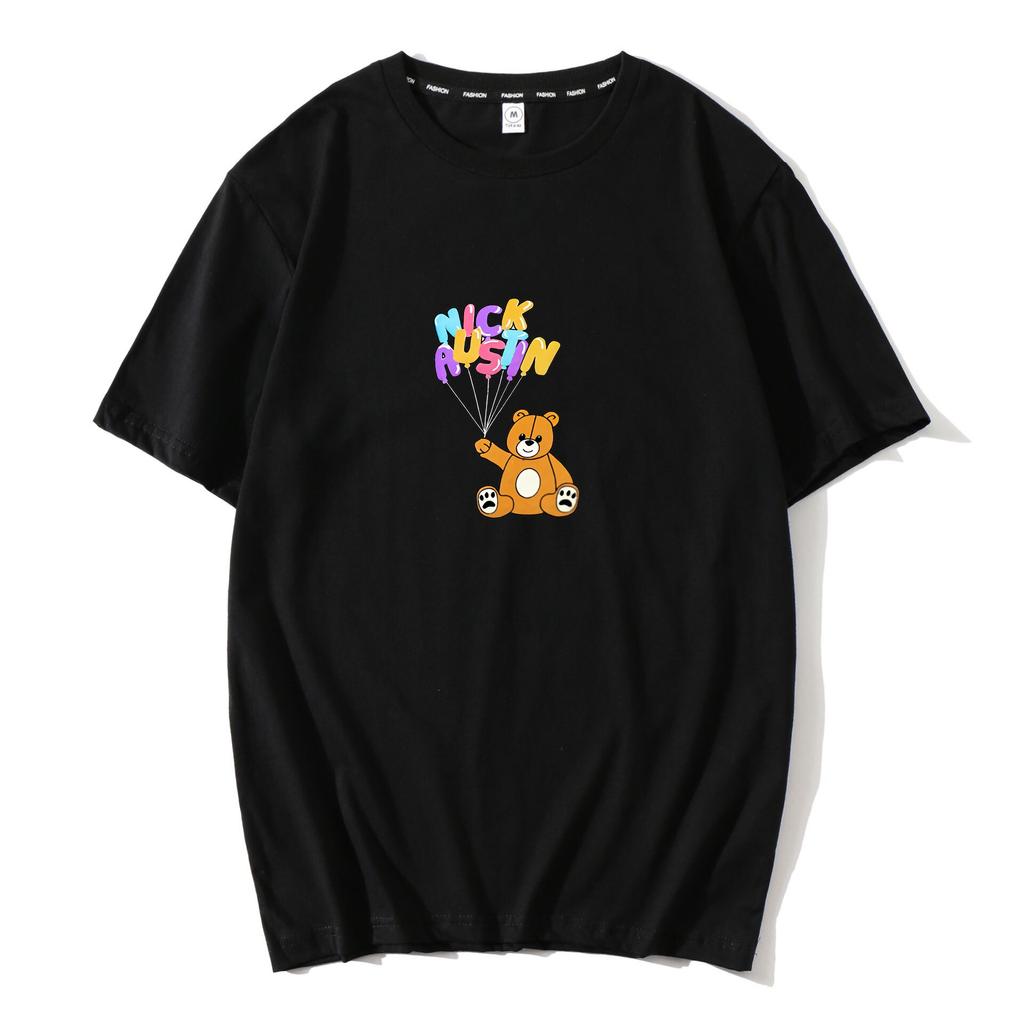 💰Kaufe 2020 Nick Austin Puff Teddy Bear Black T Shirt Korean Loose Tops ...