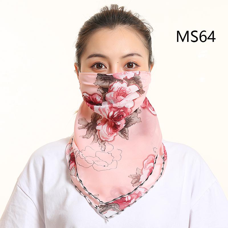 Women Chiffon Neck Scarf Face Mask Cover Sunscreen Scarves Wraps ...