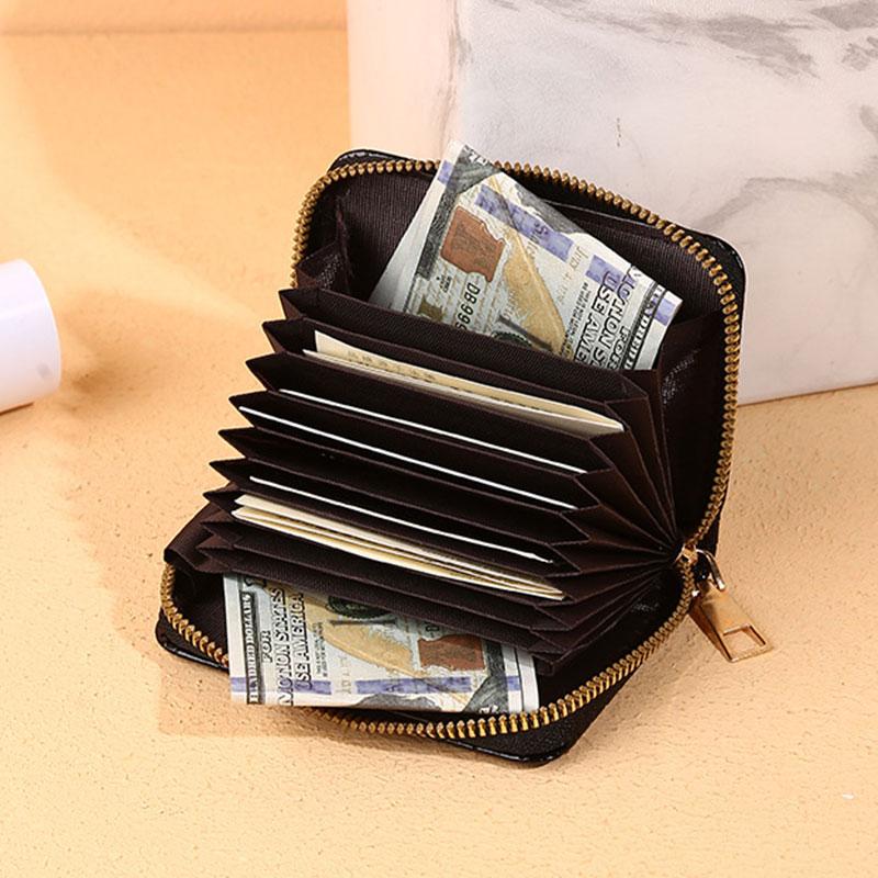 Buy Multi-function Coin Purse Multi-card ID Holder Zipper Card Bag ...