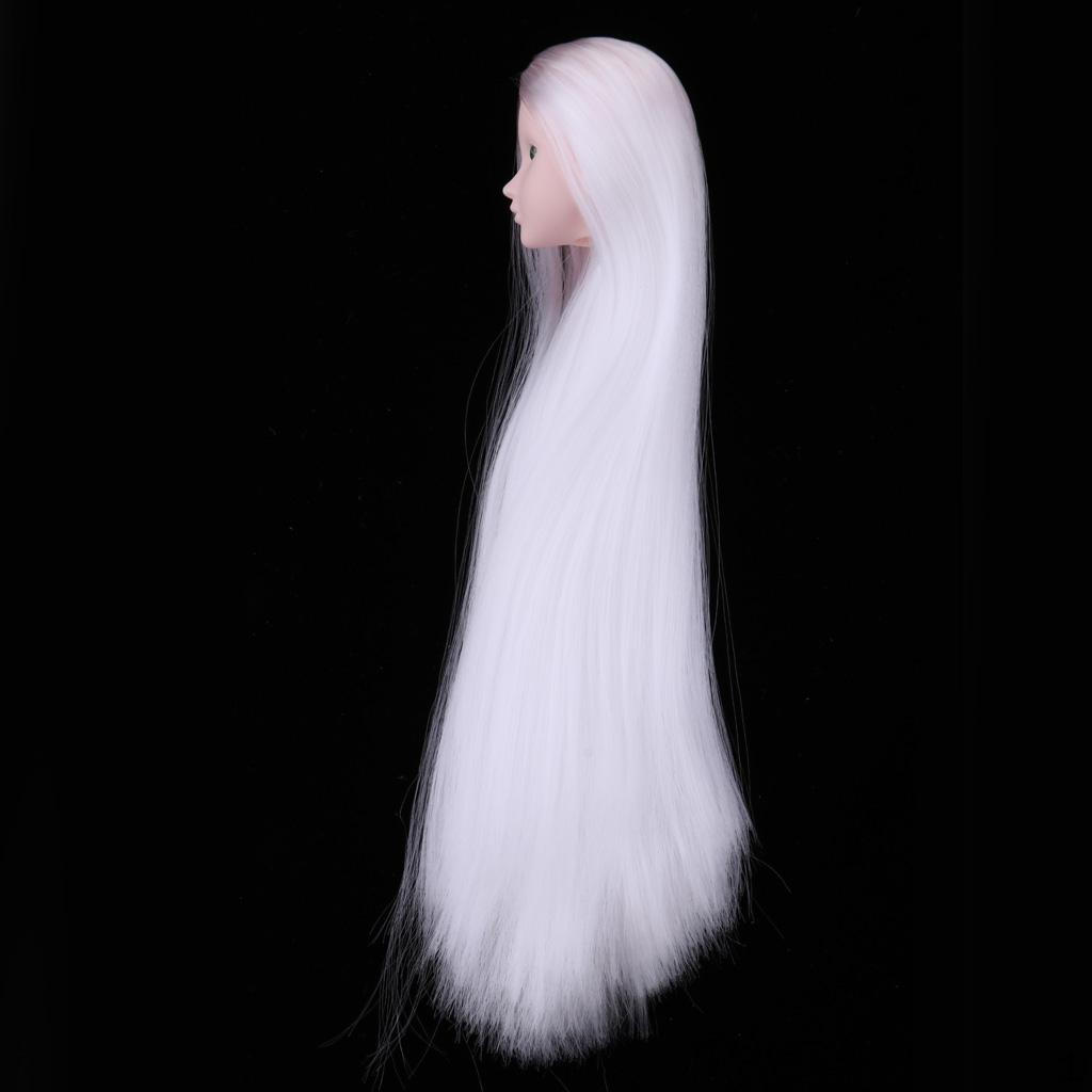 Buy 1/6 Female Bjd Doll White Hair Head Sculpt BallJointed Doll Body ...