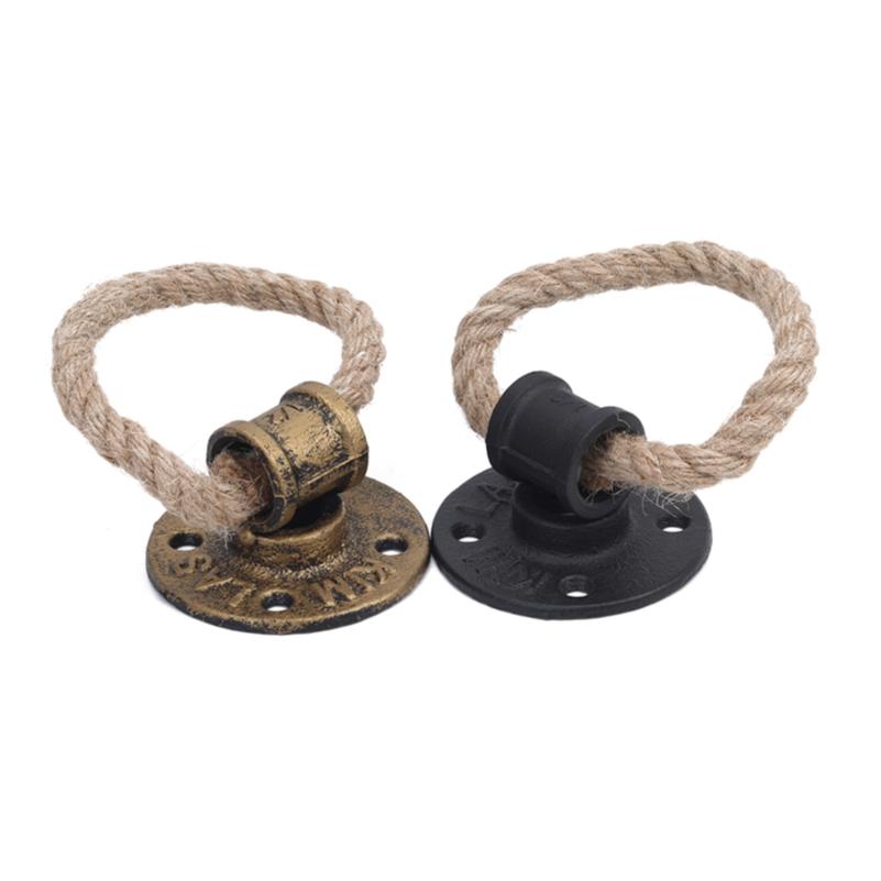 Buy Vintage Braided Hemp Rope Pull Handles Hardware Home Decor Cast ...
