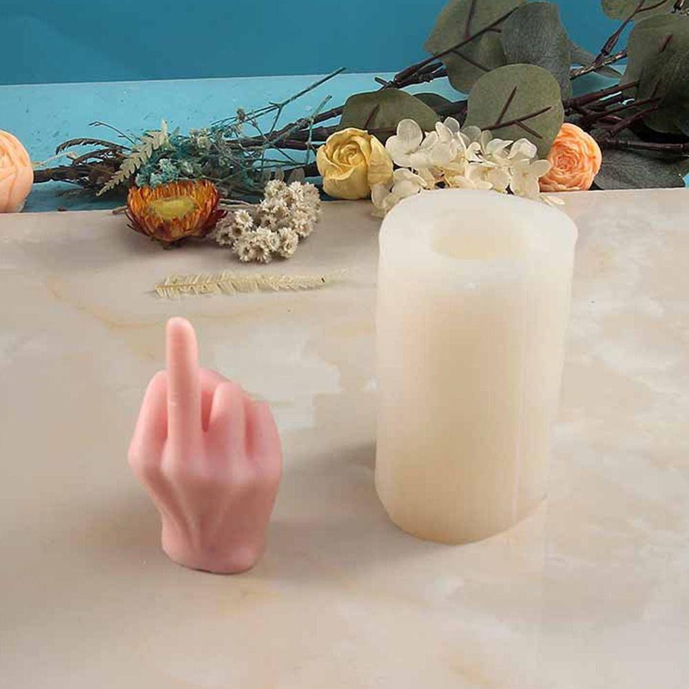 Buy Making Tools Epoxy Resin Middle Finger Candle Mold Crystal Resin ...