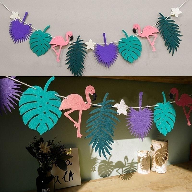 Hawaiian Tropical Flamingo Pineapple Summer Party Decor Banner Garland ...
