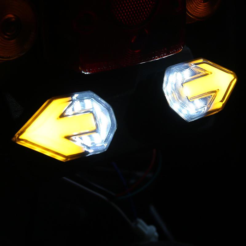 Buy 2pcs Universal Motorcycle Night Waterproof Arrow Shape 12V ...