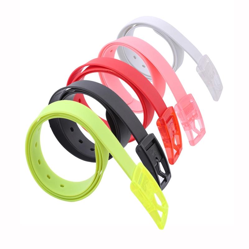 Buy 1pc Plastic Smooth Buckle Silicone Rubber Leather Belt Casual ...