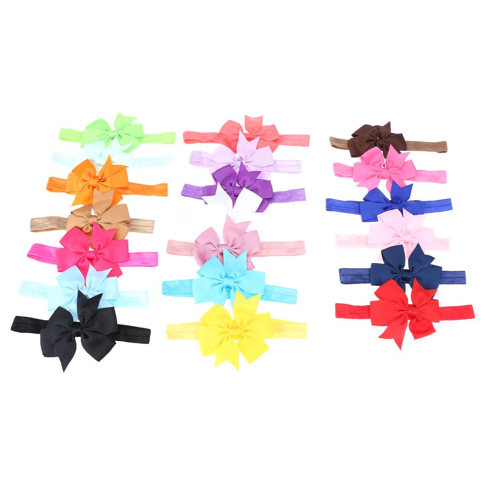 Buy 20pcs Cute Kids Ribbon Bowknot Headband Headwear Hair Band Head ...