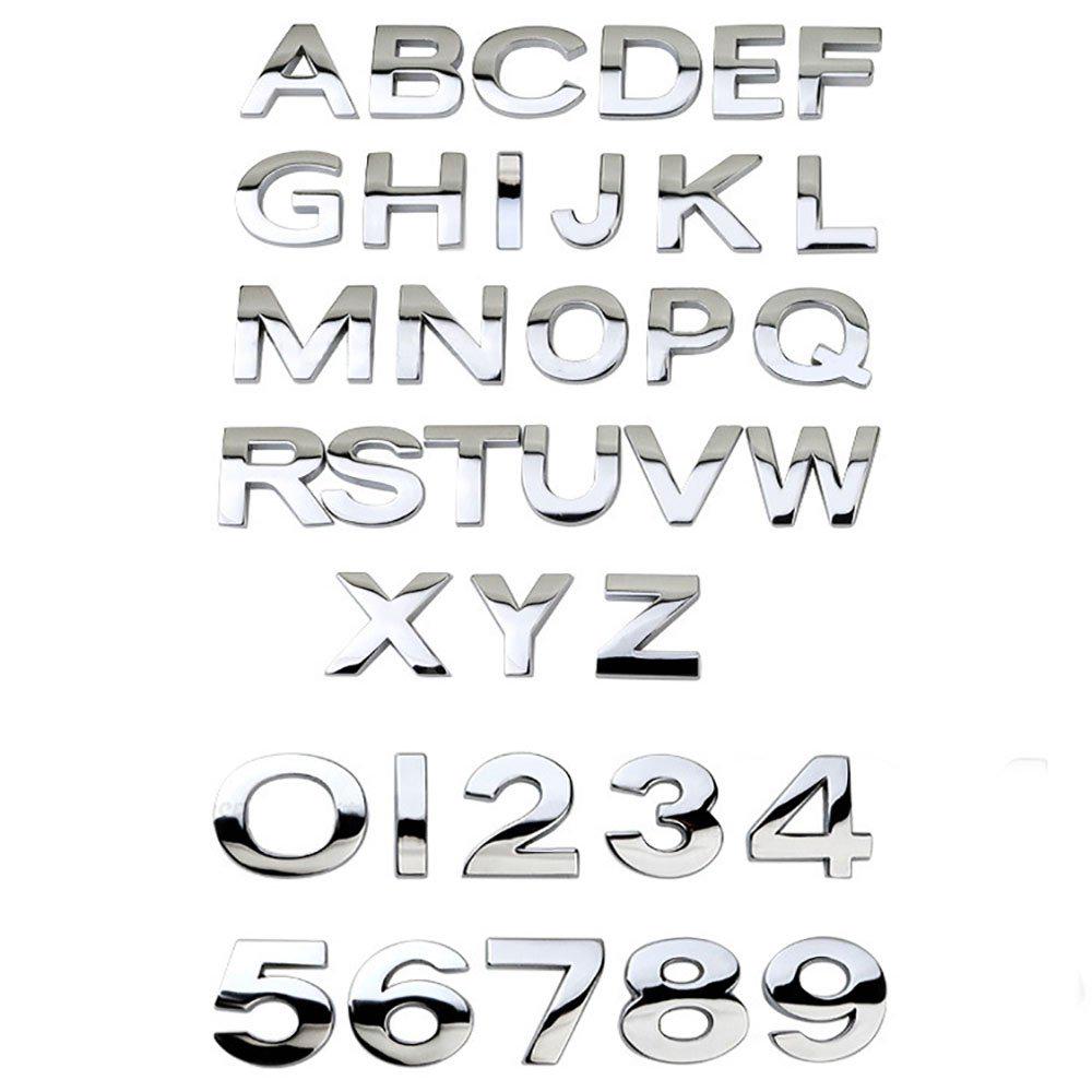Buy 1 Pcs 3D Three-dimensional Metal Alphanumeric Badge Car Sticker DIY ...