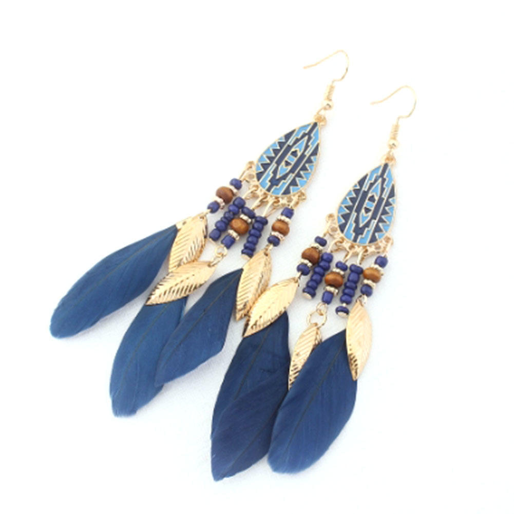 Satın alın Long Tassel Angel Feather Ethnic Boho Dangle Wing Feather ...