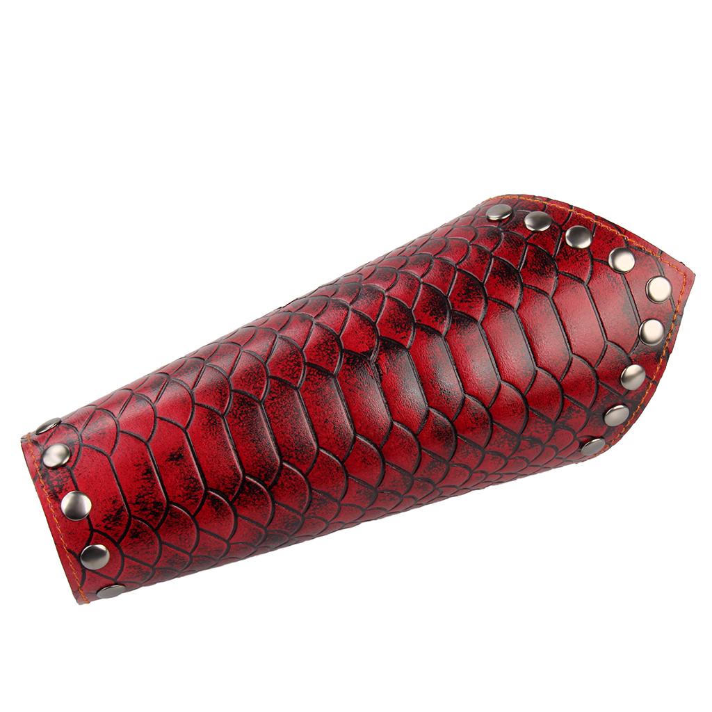 Embossed Leather Gauntlet for Men Women Wristband Wide Bracer Arm Armor ...