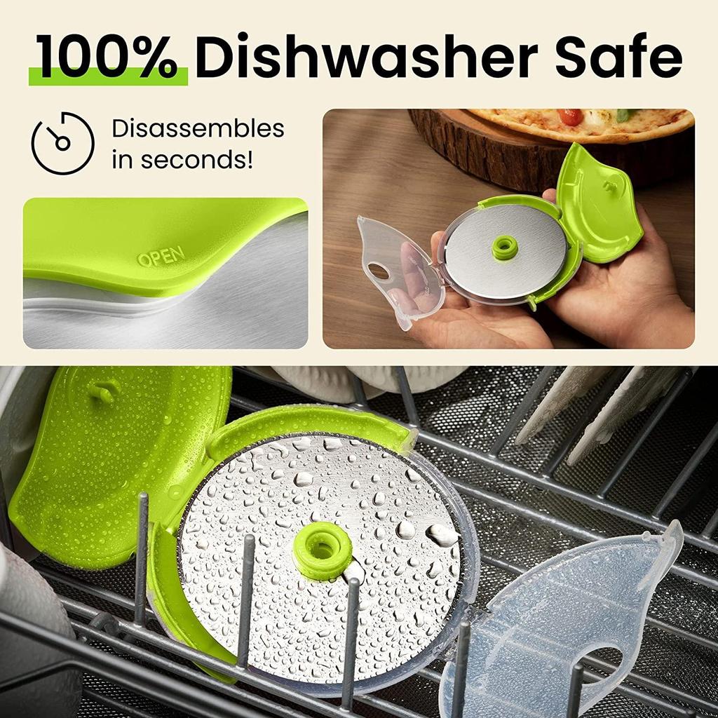 Buy Pizza Cutter Wheel with Protective Blade Cover, Ergonomic Pizza ...