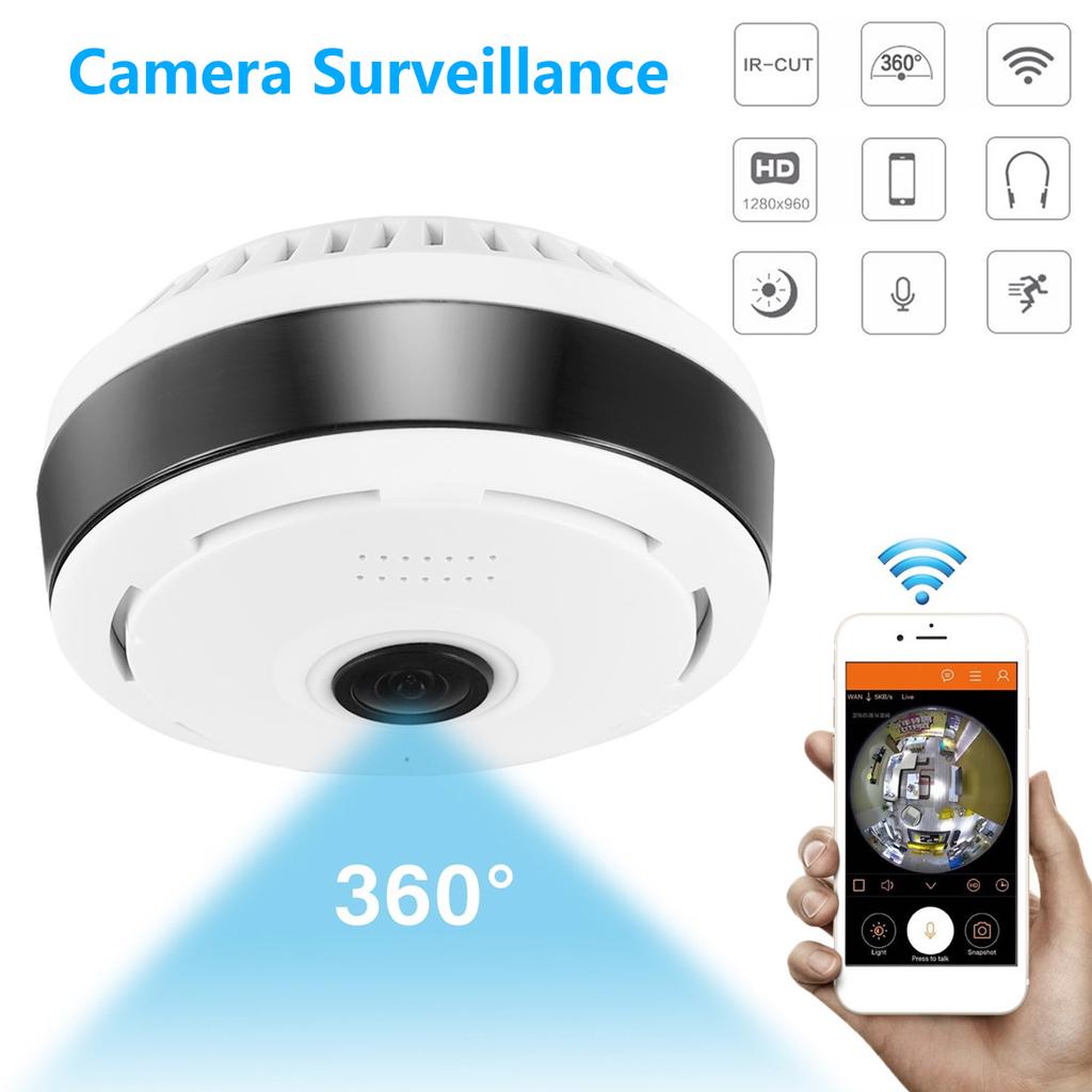 Wireless Video Surveillance Camera Mini Wifi IP Camera 960P 360 Degree ...